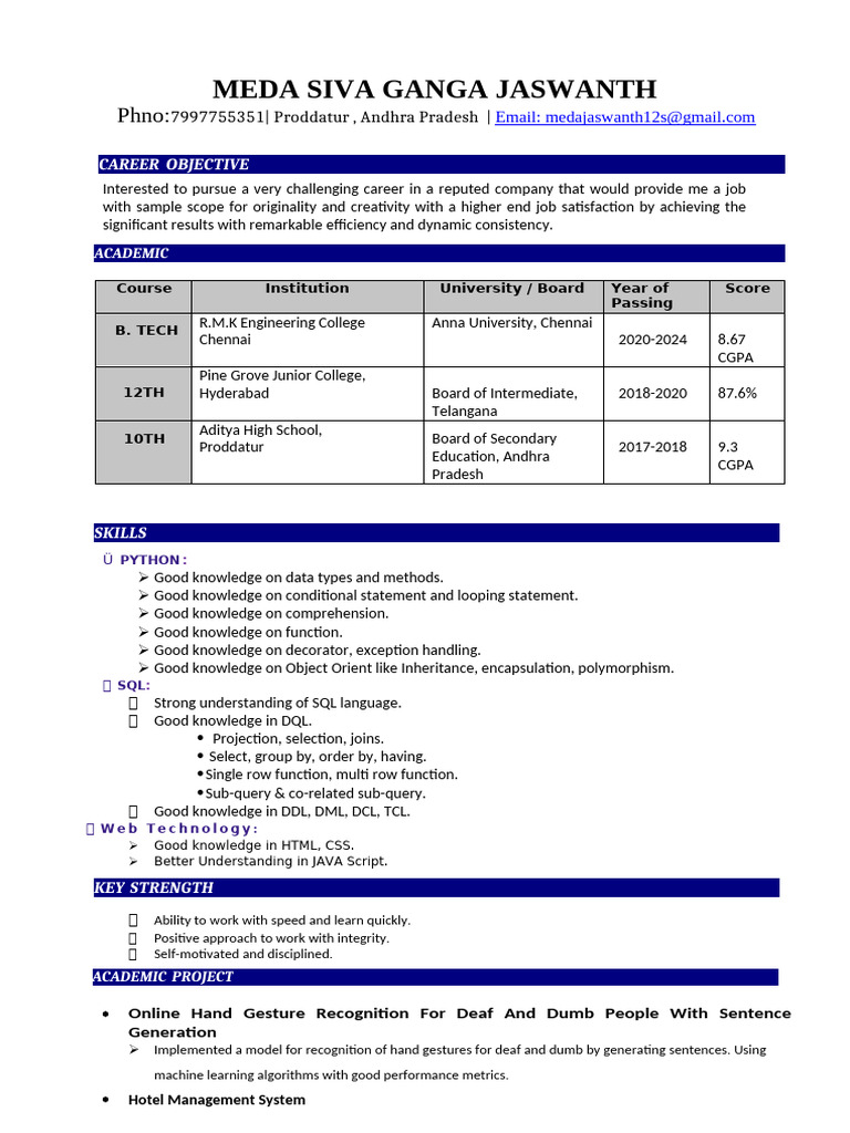 resume-11 | PDF | Sql | Knowledge