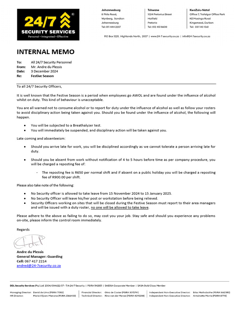 Festive Season Security Guidelines | PDF