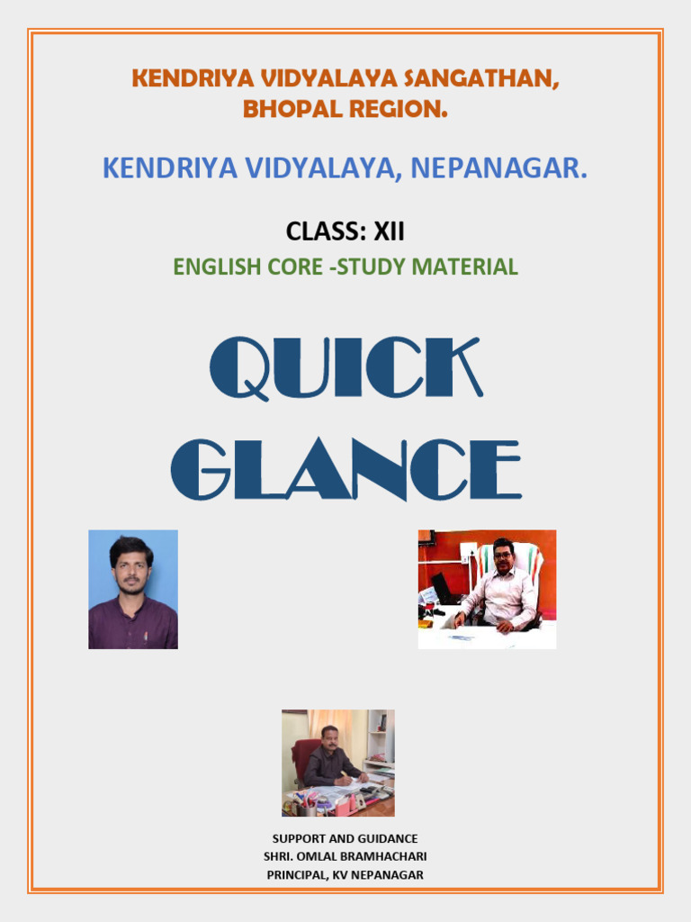 Class Xii Eng-Core Quick Glance | PDF | Mahatma Gandhi | Nonviolence