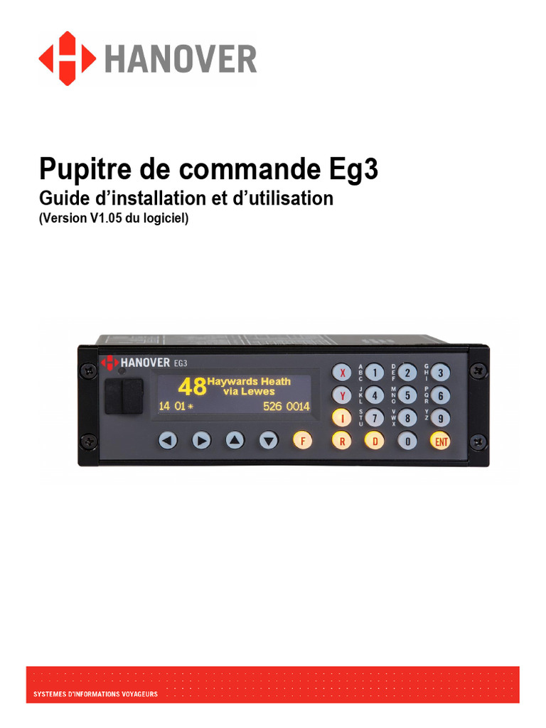 Pupitre de Commande Eg3 - Guide D'installation Et D'utilisation | PDF ...