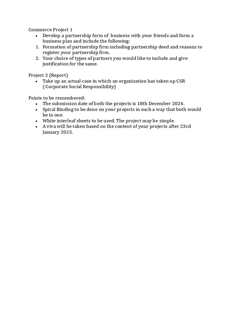 Commerce Projects | PDF