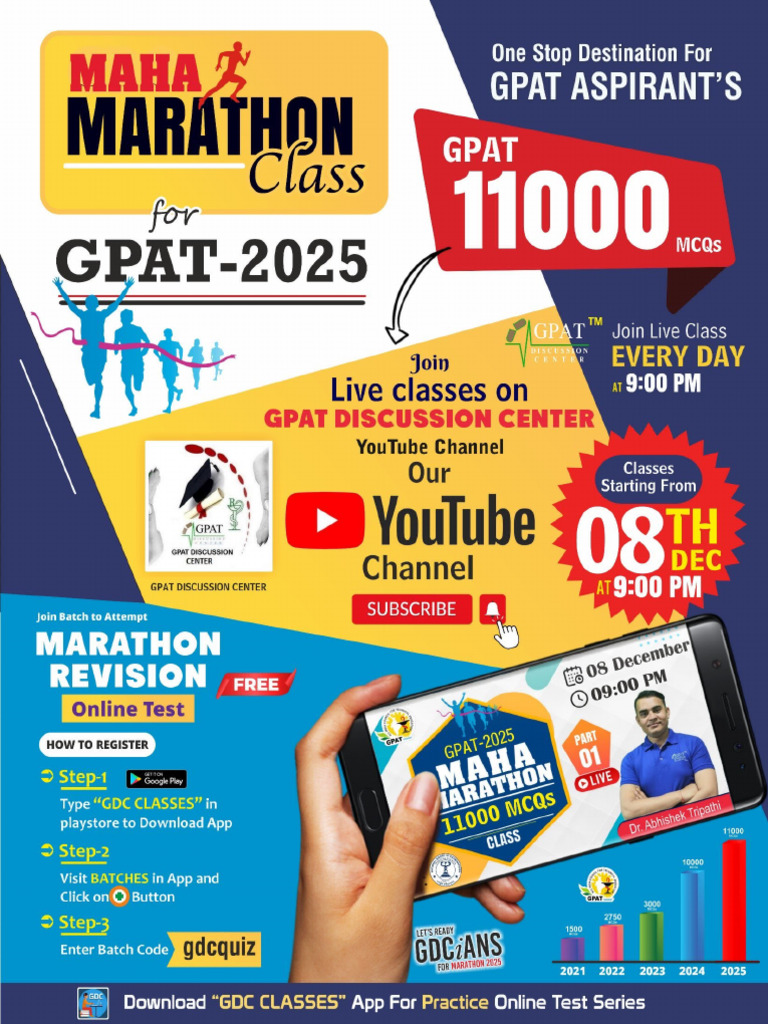 GPAT 2025 Marathon Class Schedule | PDF | Pharmacology | Pharmacy
