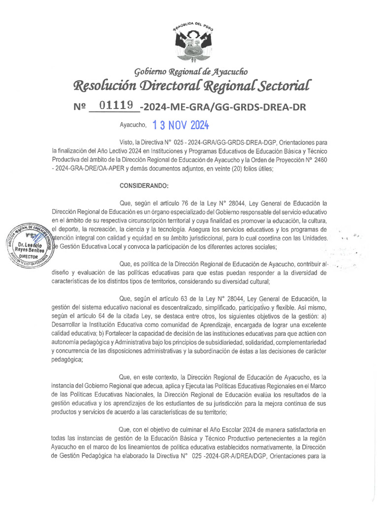 Directiva #025 - 2024-GRAGG-GRDS-DREA-DGP | PDF