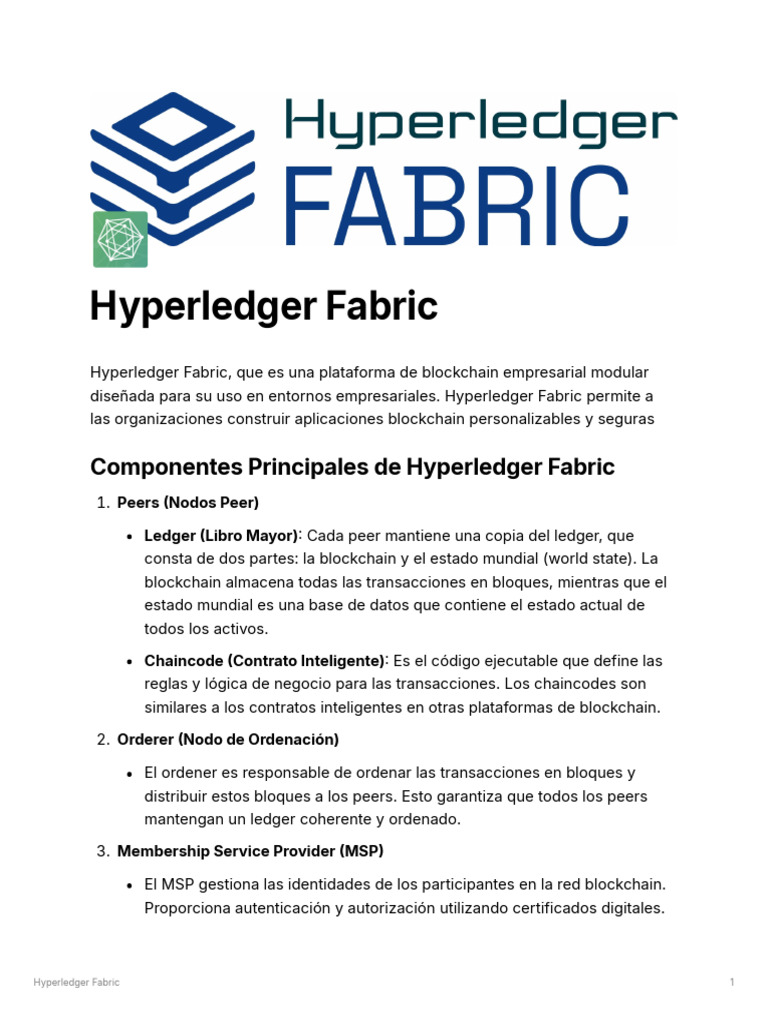 Hyperledger Fabric | PDF | Objeto (informática) | De igual a igual