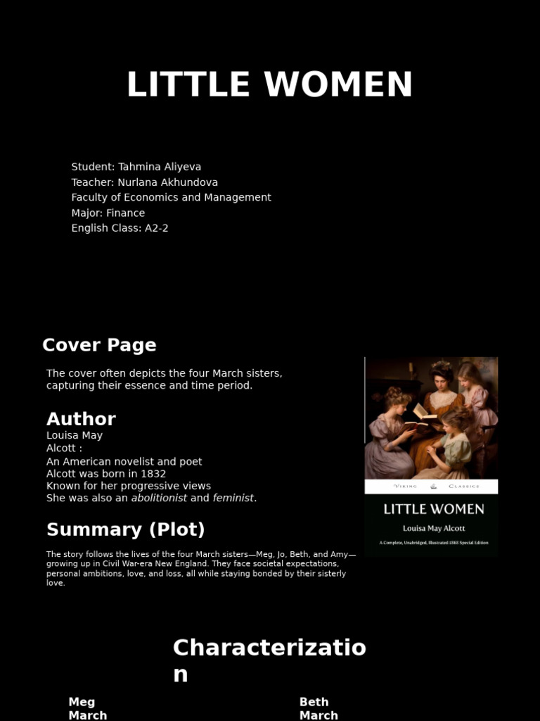 Presentation of 7 Books I'Ve Read in English LITTLE WOMAN | PDF ...