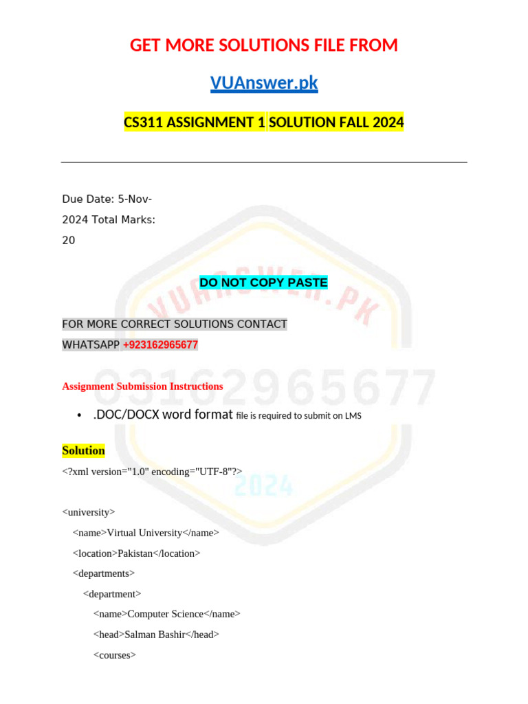 CS311 Assignment 1 Solution Fall 2024 | PDF | Pakistan