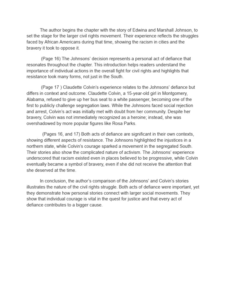 Freedom Walkers Chapter 2-3 Essay | PDF