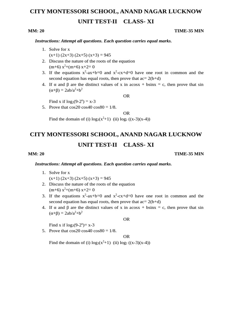 Math Test | PDF