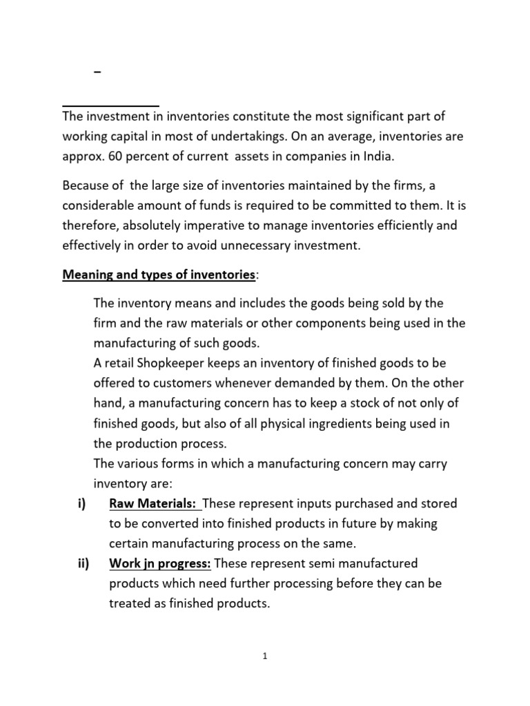 UNIT 4 | PDF | Inventory | Business Economics
