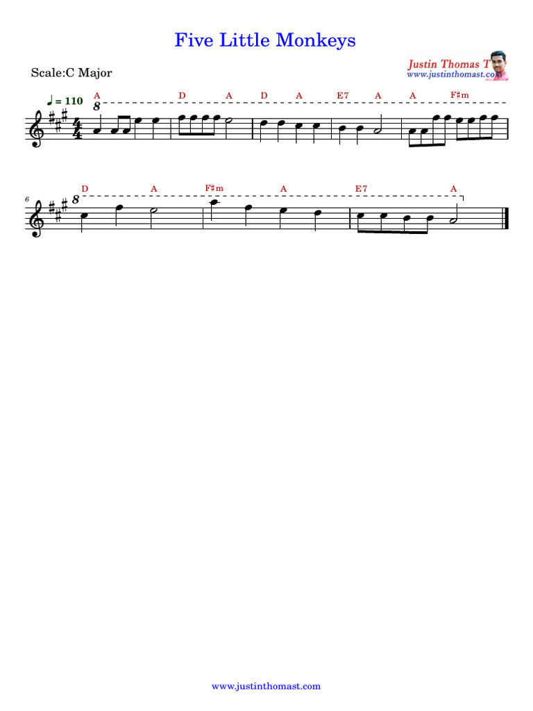 Five Little Monkeys Piano Chords | PDF