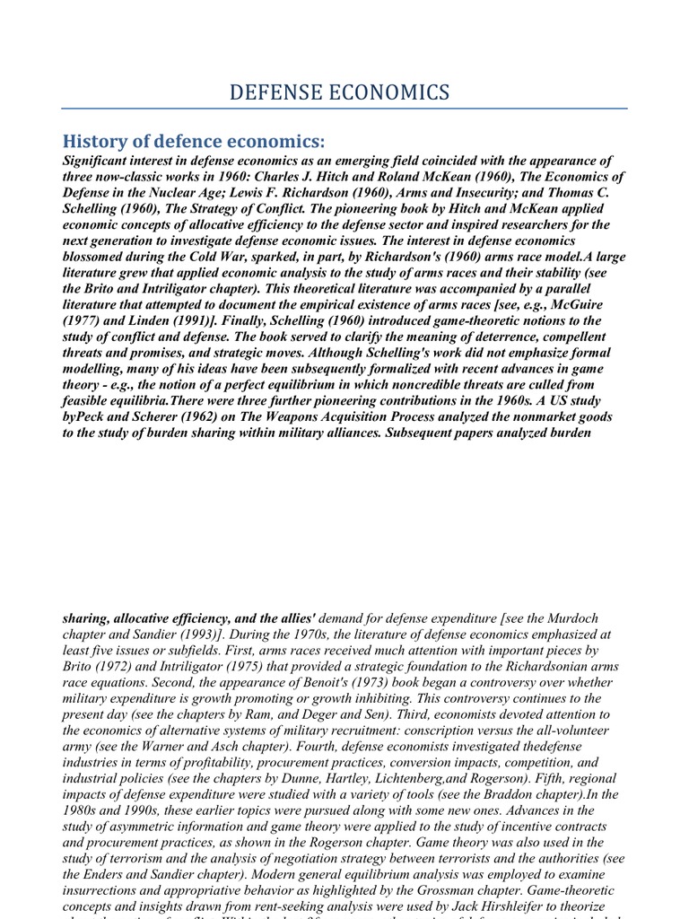 Defense Economics | Economics | Military