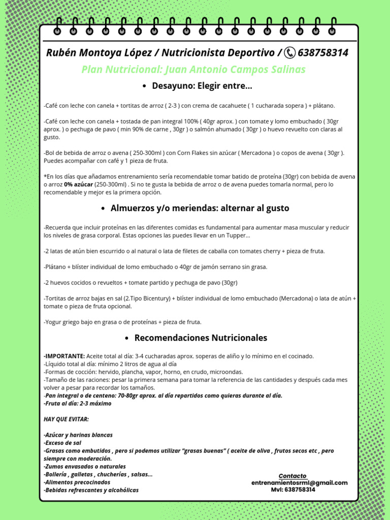 Plan Nutricional Profesional Azul | PDF | Cocina occidental | Alimentos