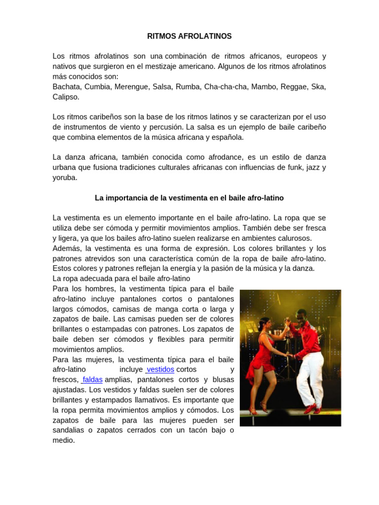 RITMOS AFROLATINOS | PDF | Baile de salón | Bailes