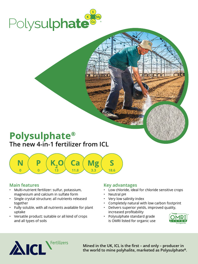 Polysulphate Standard Sales Sheet en | PDF | Fertilizer | Calcium