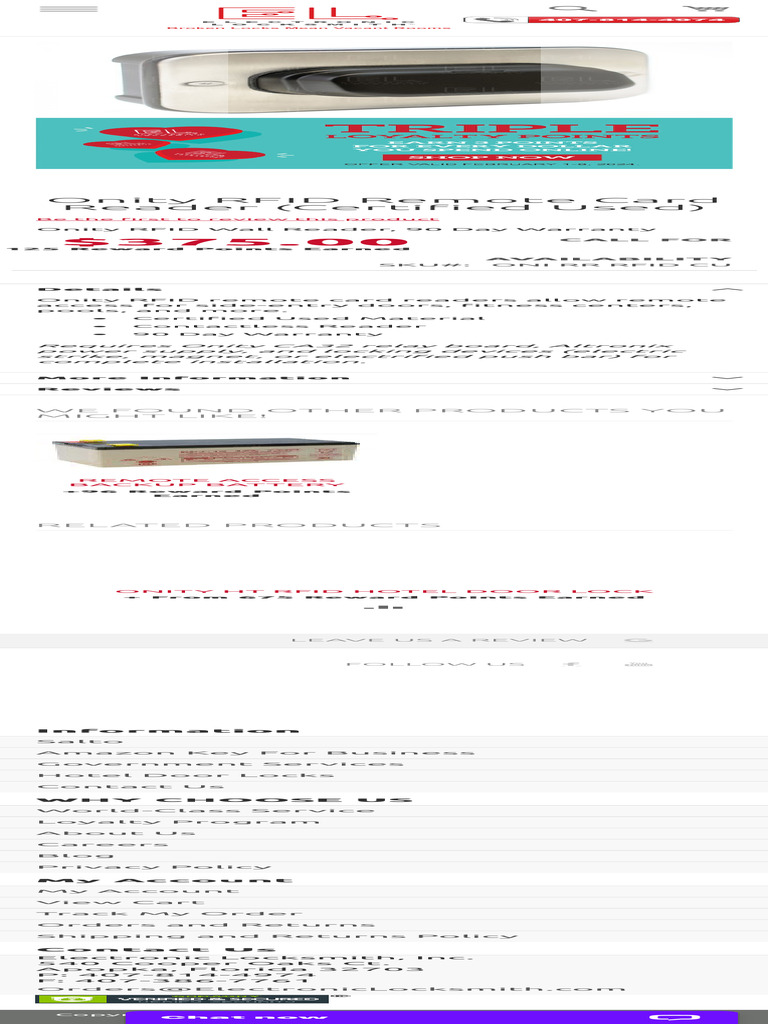 Onity RFID Remote Card Reader (Certified Used) | PDF