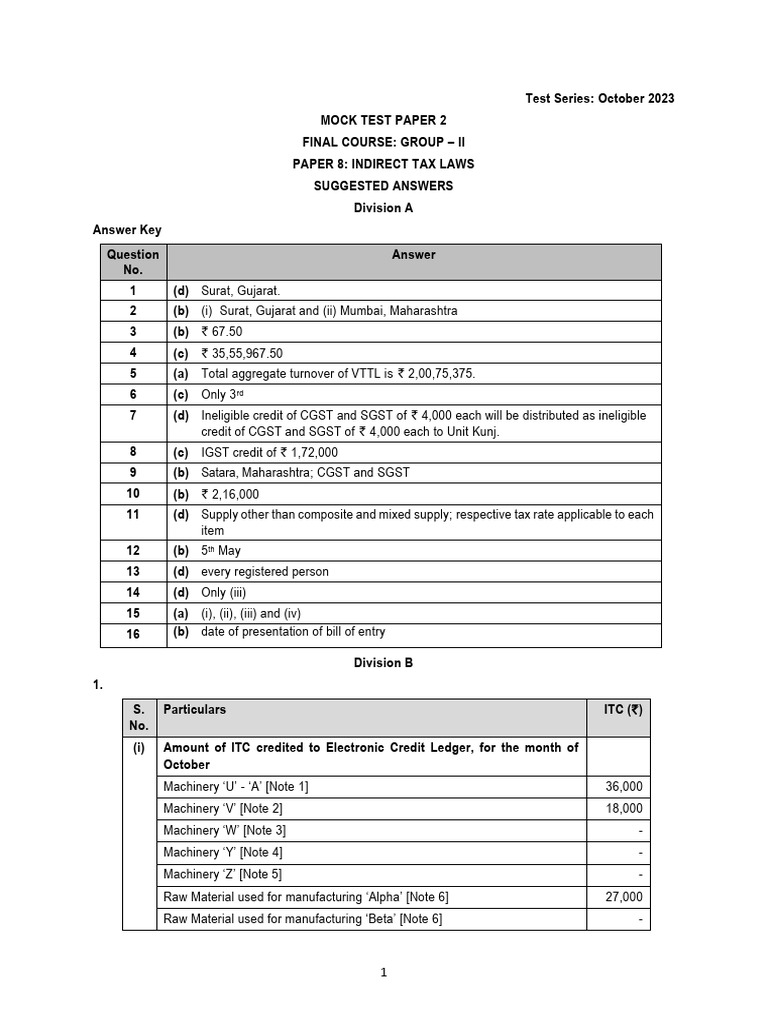 IDT - Answers | PDF | Value Added Tax | Taxes