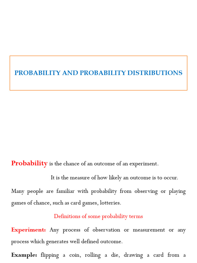 Probability and Probability | PDF | Probability Distribution | Probability