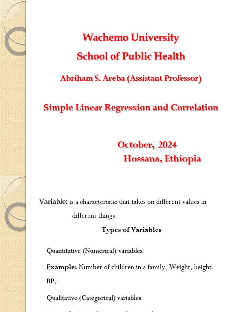 Simple Linear Regression and Correlation | PDF | Dependent And Independent Variables | Linear ...