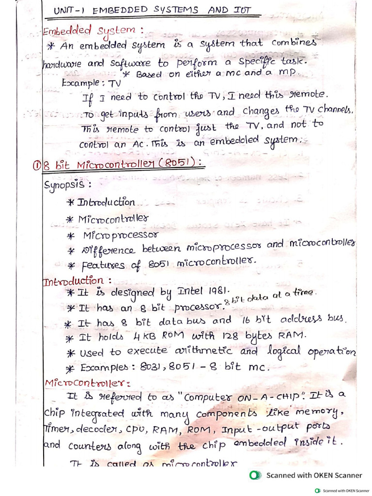 Embedded System Notes | PDF