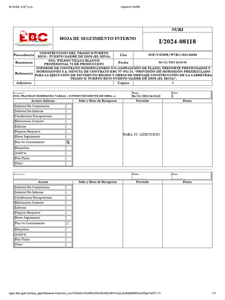 Imprimir NURI 8118 | PDF