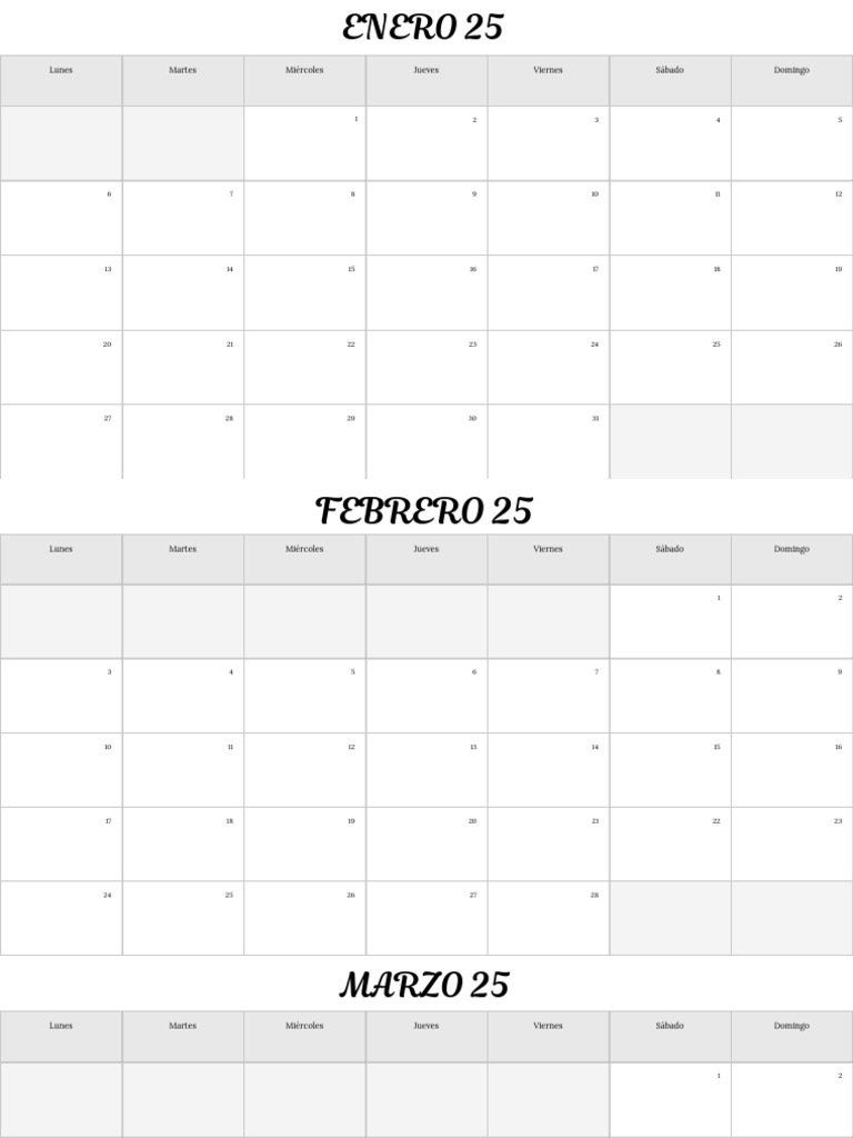 Calendario 25 | PDF | Calendario