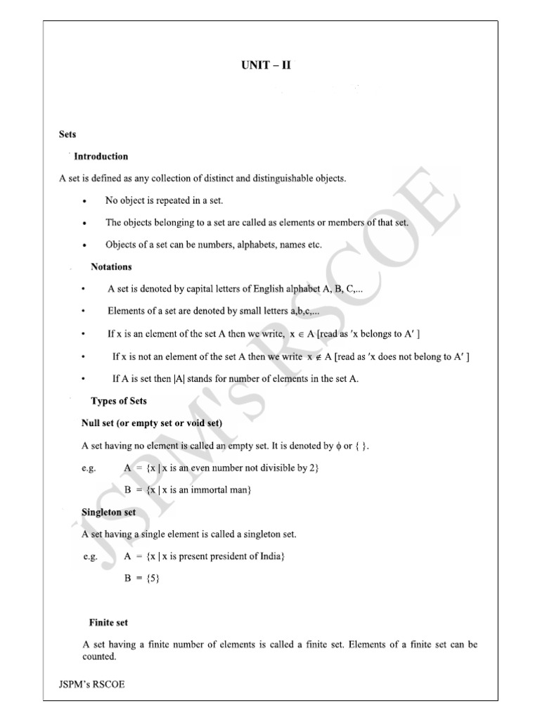 Unit-II Set,Relations and functions | PDF | Algebra | Arithmetic