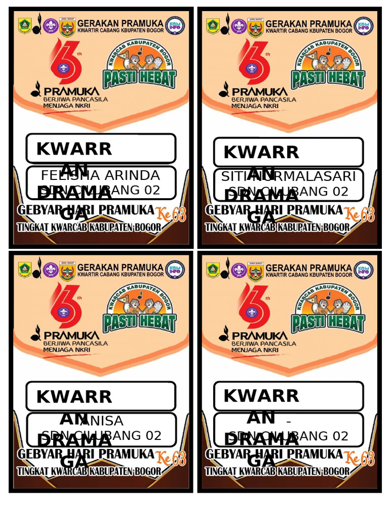 TANDA PESERTA GEBYAR HARI PRAMUKA | PDF