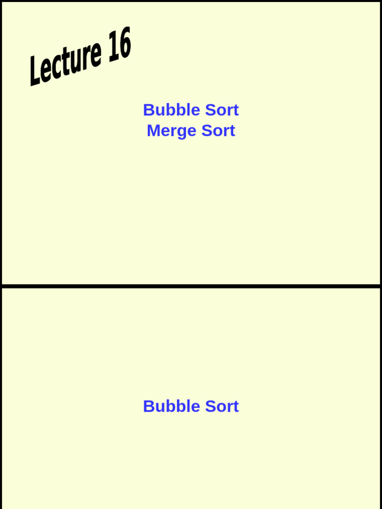 bubble sort merged sort | PDF | Algorithms And Data Structures | Algorithms