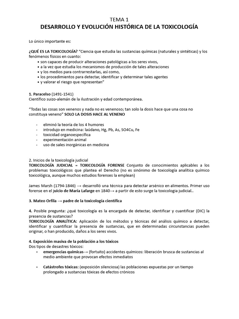 Tema 1 y 2 Toxi | PDF | Toxicología | Toxicidad
