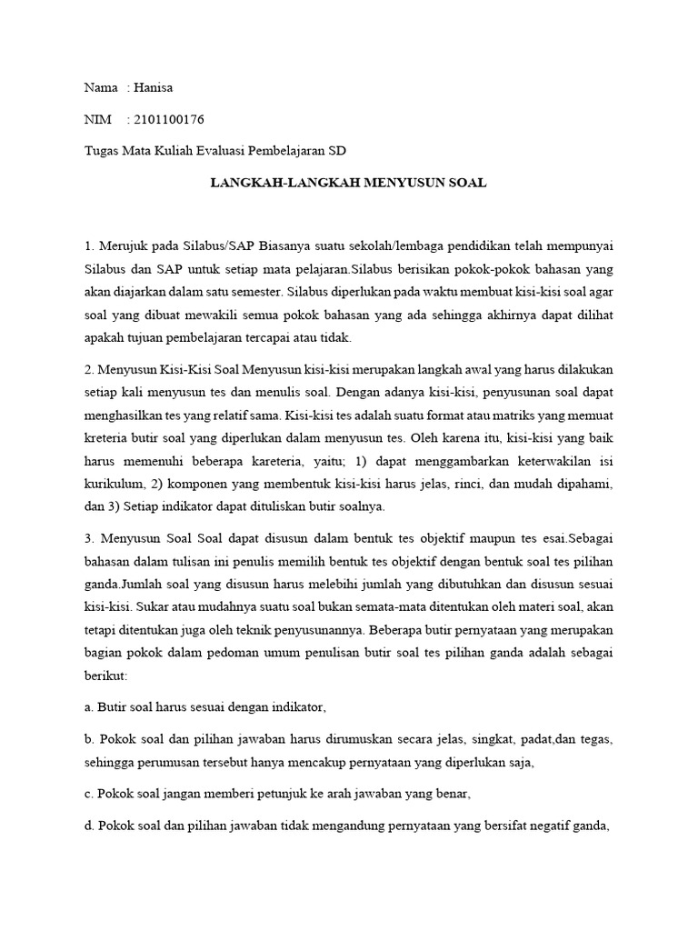 eval_menyusun soal | PDF