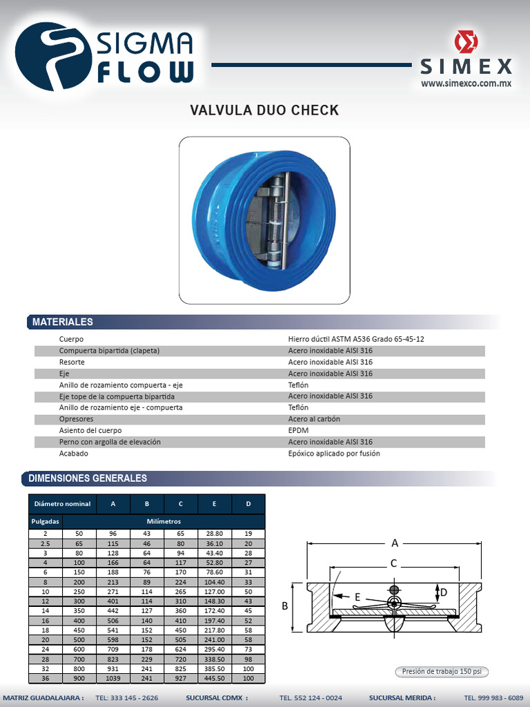 Válvula Duo Check | PDF | Elementos químicos | Sector secundario de la ...