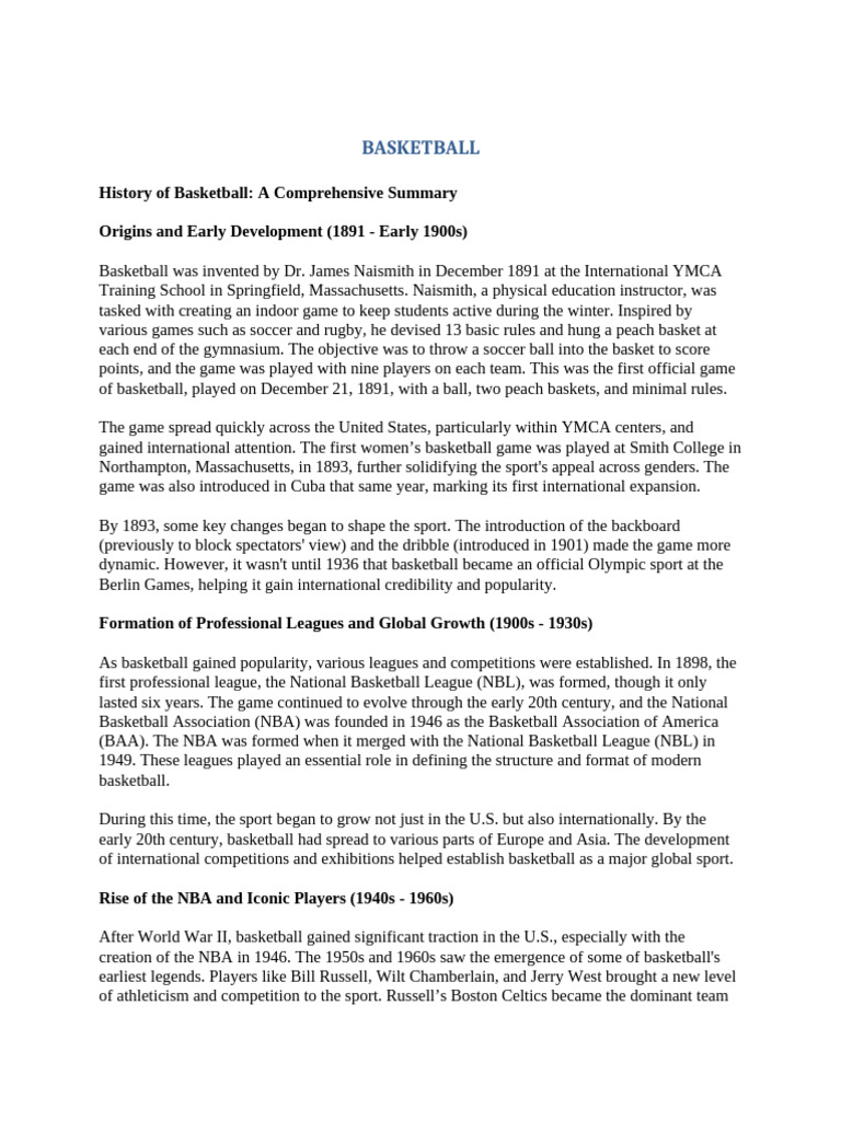 Basketball Writing Part | PDF | Basketball Positions | Indoor Sports