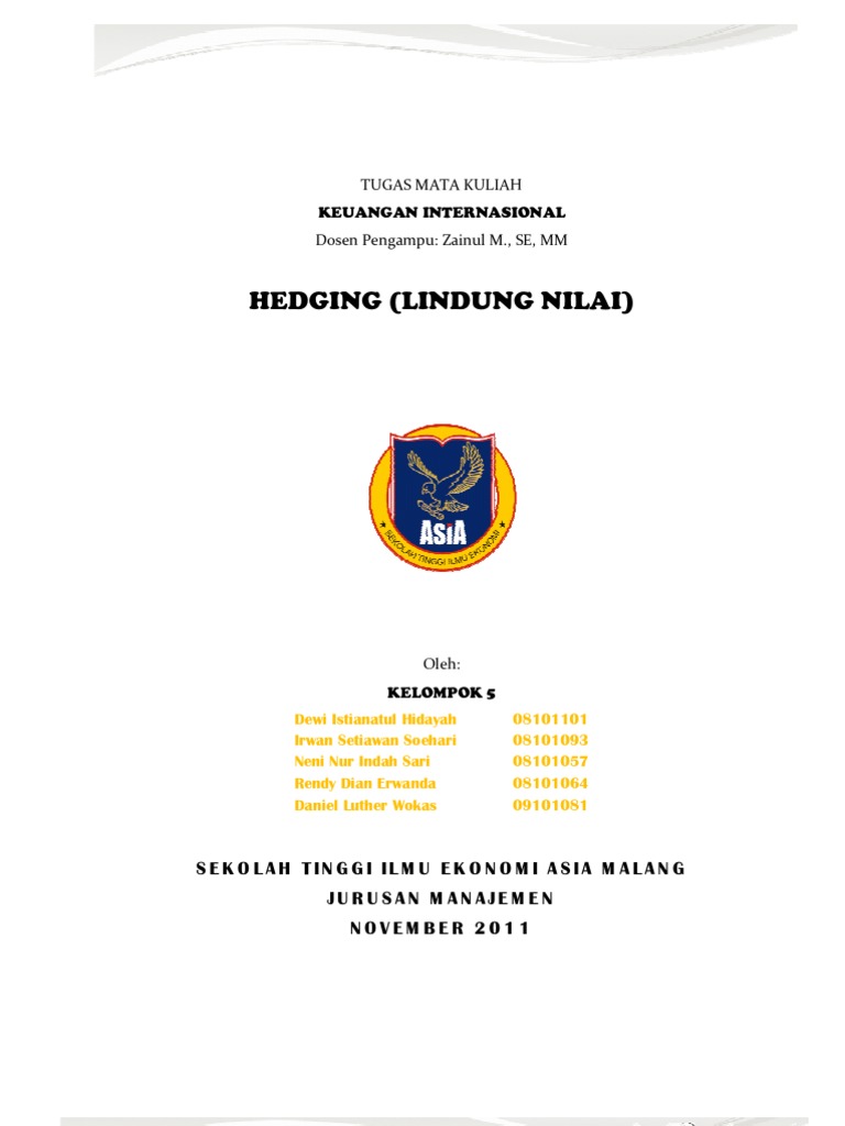 KELOMPOK 5 - Hedging, Lindung Nilai, Forward | PDF