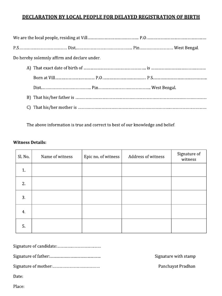 5 People Declaration Form | PDF