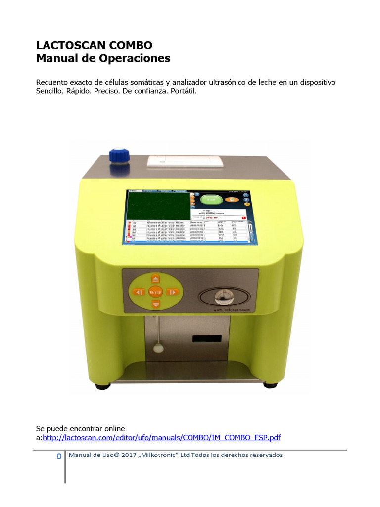 Lactoscan_COMBO_Esp | PDF | Cambiar | USB