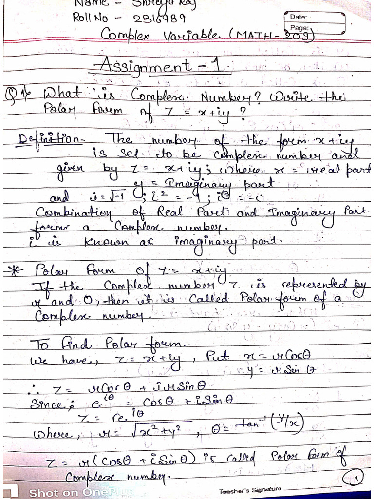 Complex Variable 3rd Sem Notes | PDF