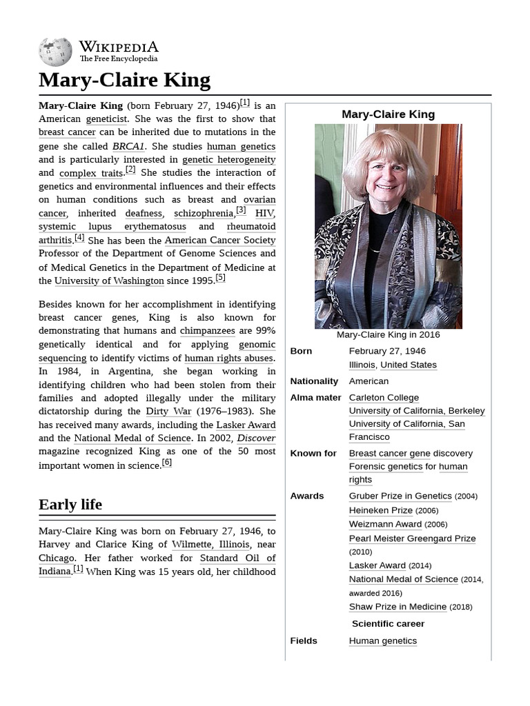 Mary-Claire_King | PDF | Genetics