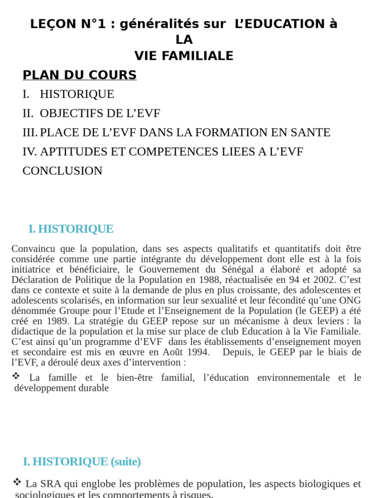 Présentation 1 EVF ESIPS | PDF | Adolescence | Grossesse