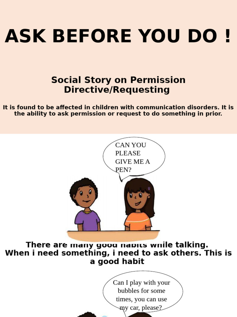 Ask Before You Do Social Story | PDF