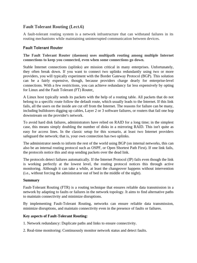 Enterprise Network Resilience Guide | PDF | Fault Tolerance | Computer ...