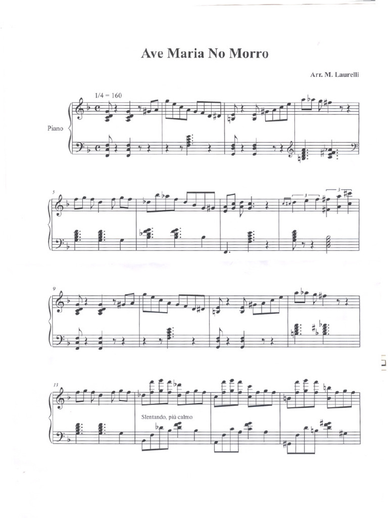 AVEMARIA NO MORRO-PIANO-LAURELLI | PDF