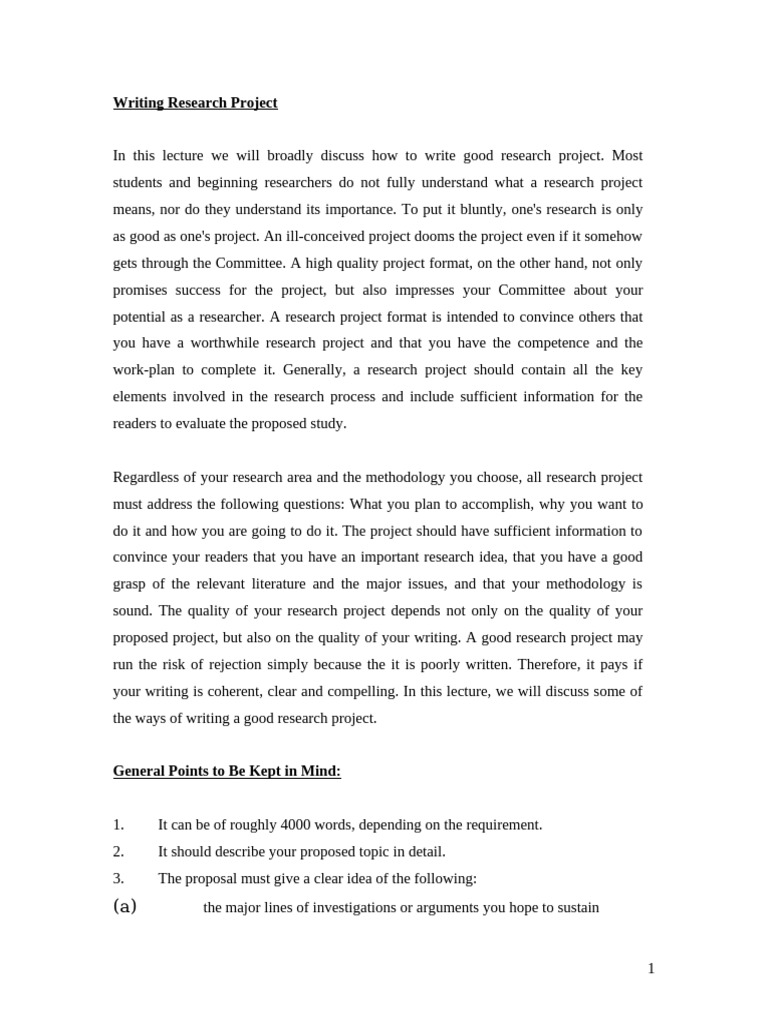 Lecture Writing Research Project | PDF | Methodology | Science