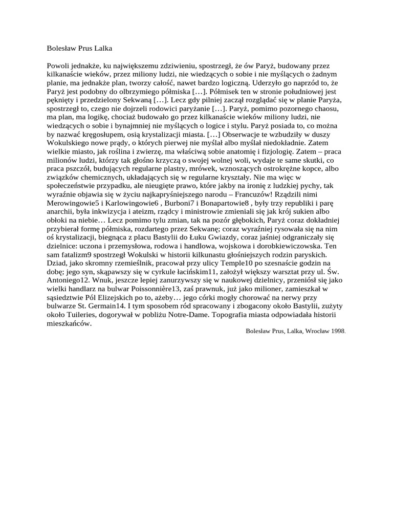 Bolesław Prus Lalka | PDF