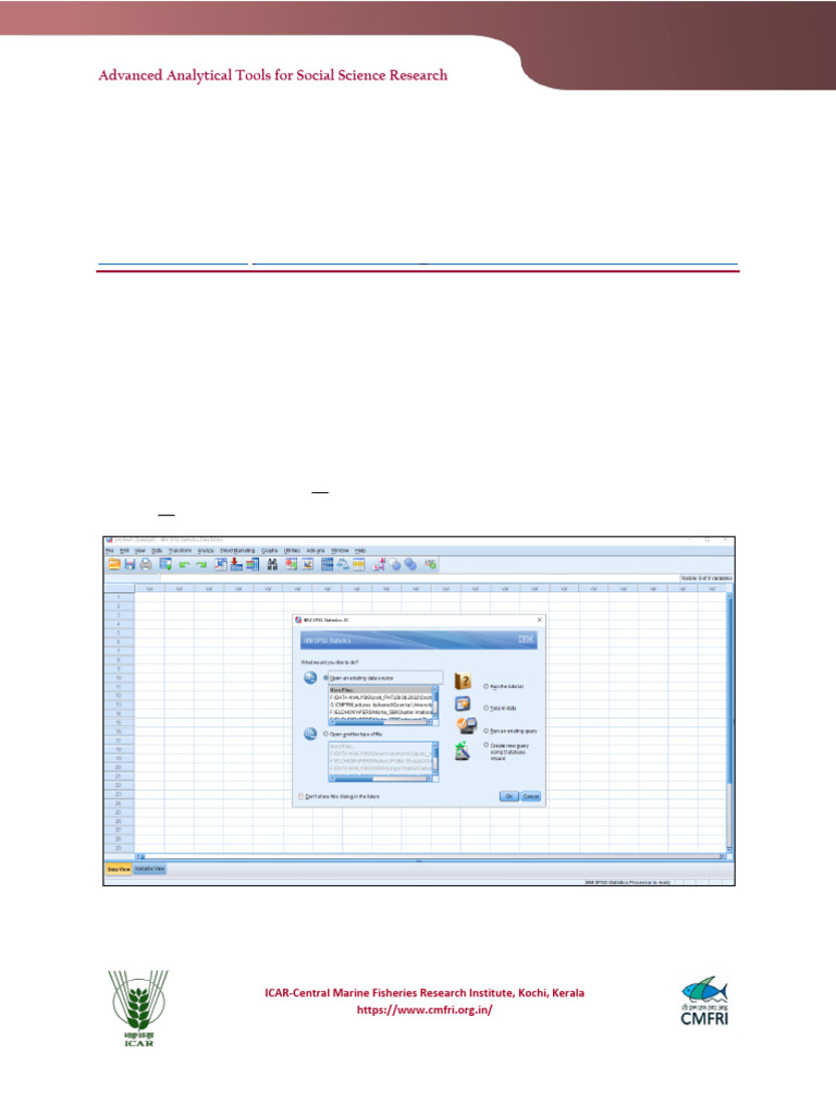 Winter School On Social Science Research - 2023 - IBM SPSS Statistics - Eldho Varghese | PDF ...
