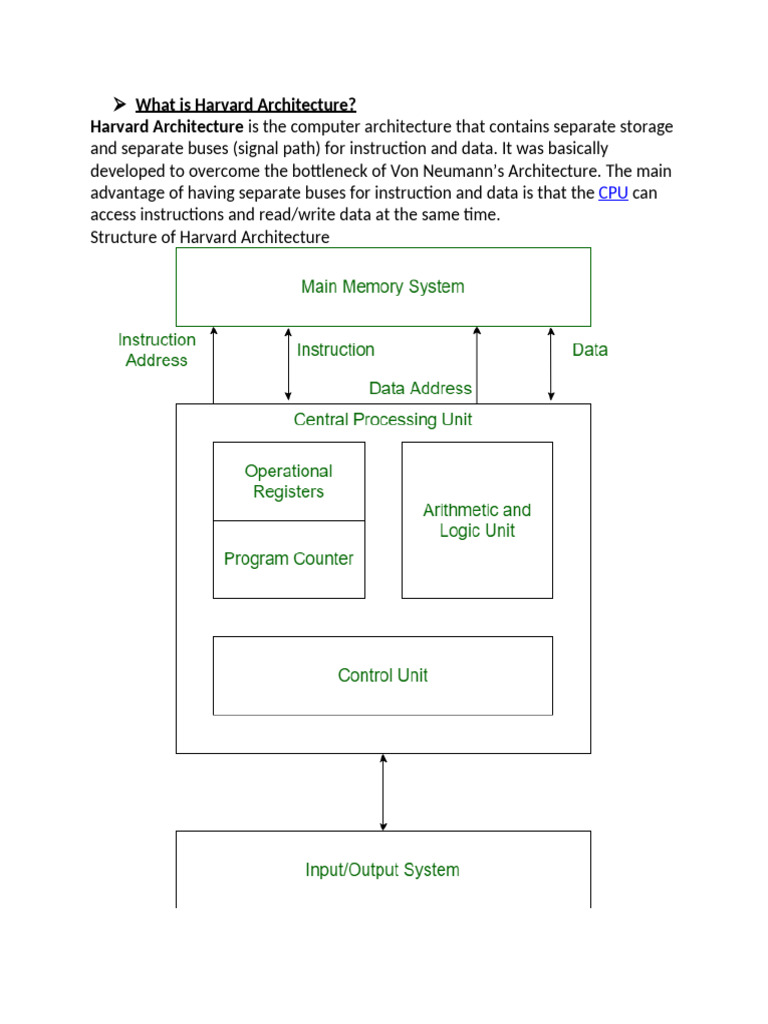 What Is Harvard Architecture | PDF | Central Processing Unit | Computer ...