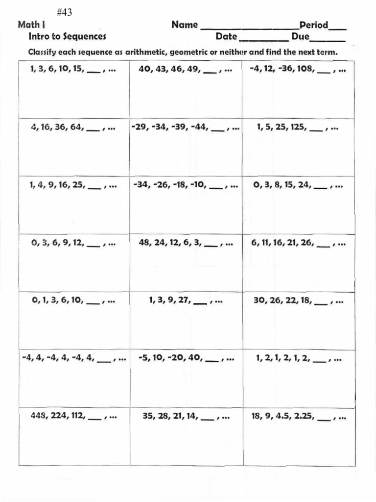 Math Sequences for Students | PDF