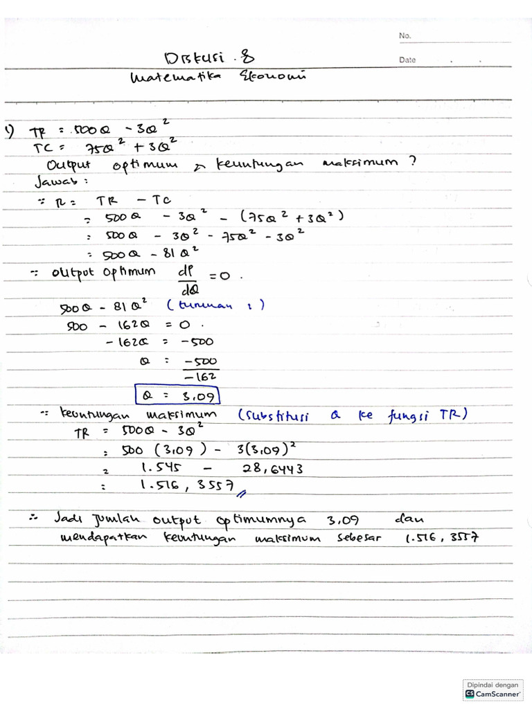 Diskusi 8 MatEko (betul) | PDF