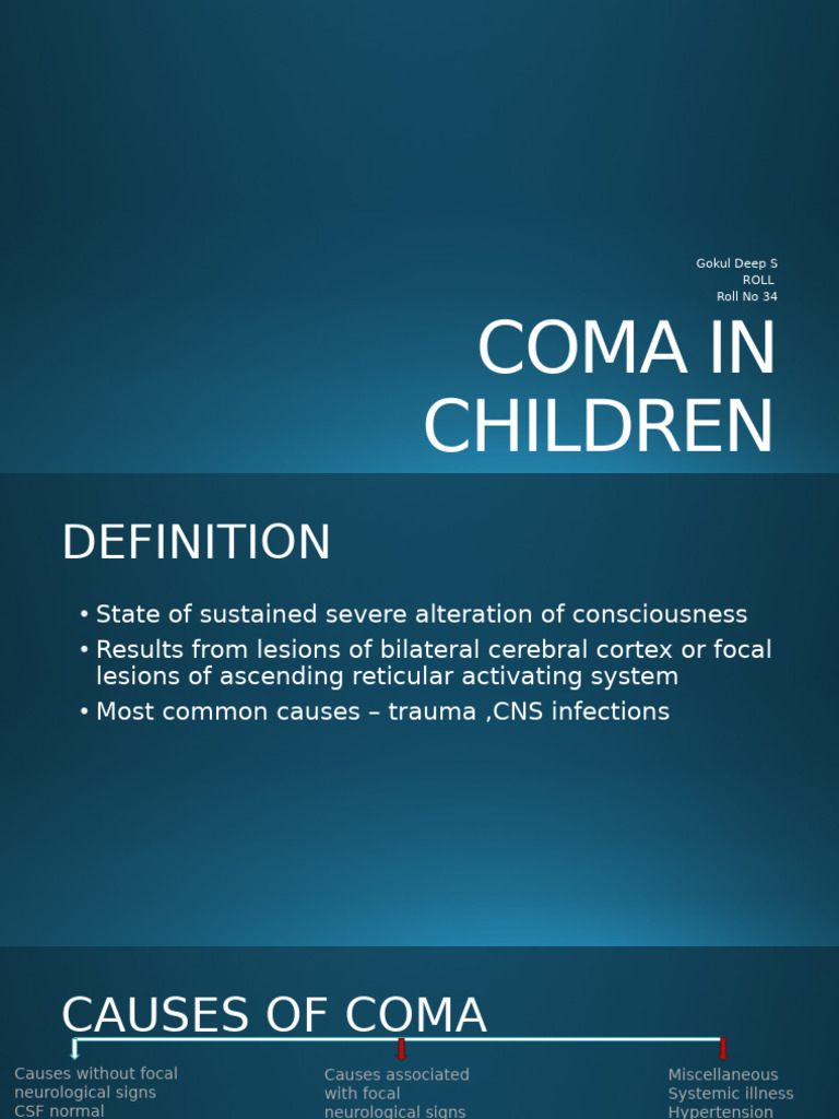 Coma in Children | PDF | Coma | Diseases And Disorders