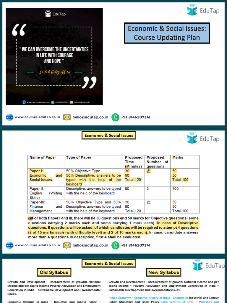 ESI - EduTap Course Updation Plan 2021 | PDF | Economy Of India | International Monetary Fund