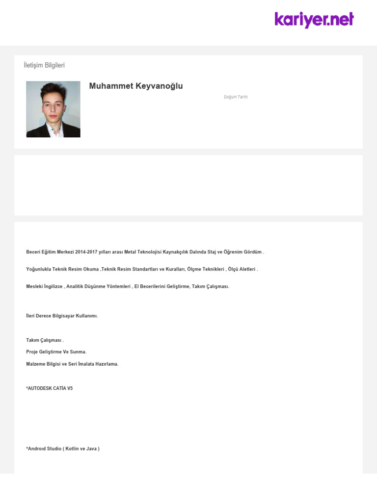 CV Kari̇yer Net | PDF